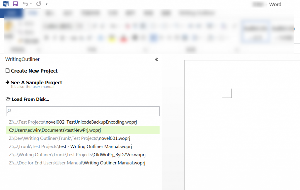 Outliner software and document organizer for MS Word » Some recent WritingOutliner enhancements ...