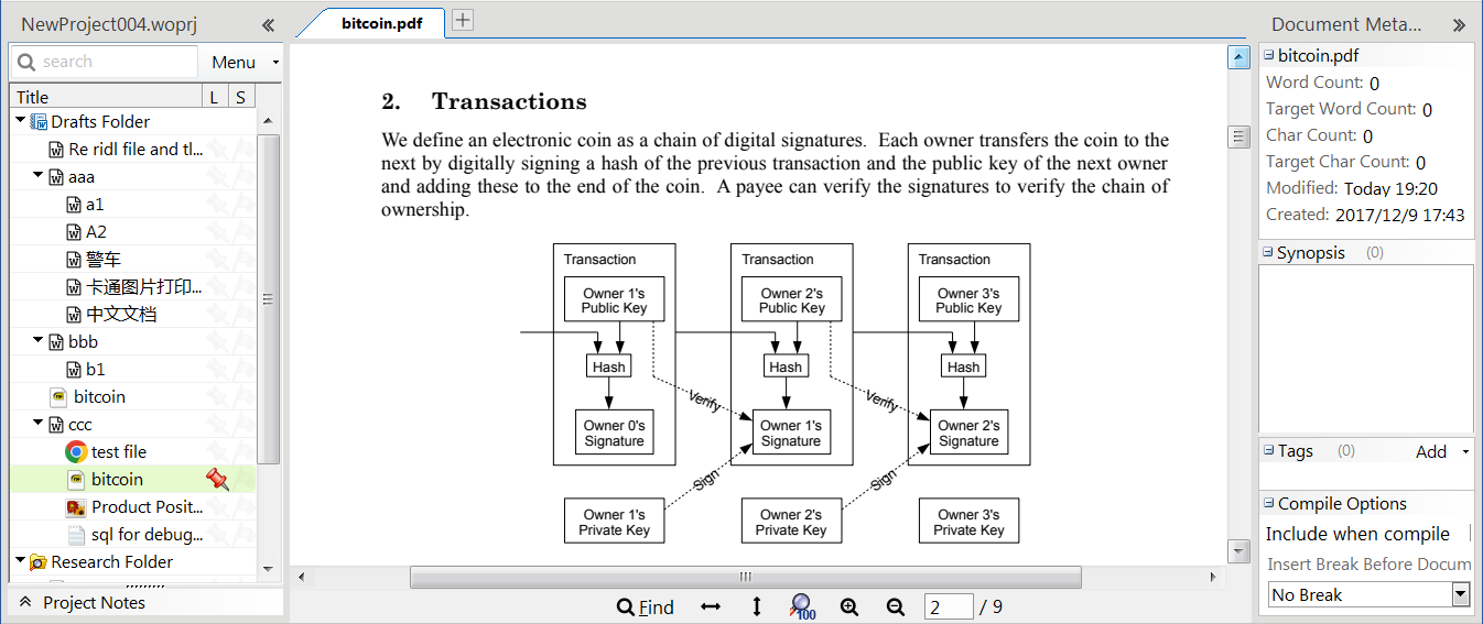 Outliner software and document organizer for MS Word